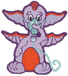 Dragon & Oxygen Mask Embroidery Design | EmbroideryDesigns.com
