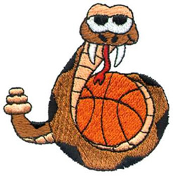 Rattler Basketball Embroidery Design | EmbroideryDesigns.com