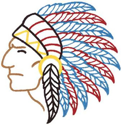 Indian Chief Outline Embroidery Design | EmbroideryDesigns.com