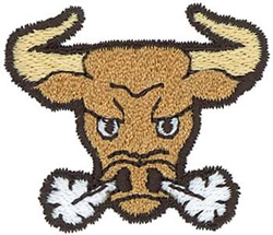 Bull Head Embroidery Design | EmbroideryDesigns.com