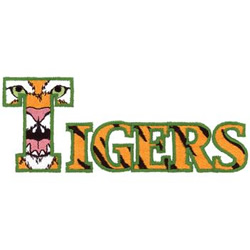 Tigers Text Embroidery Design | EmbroideryDesigns.com