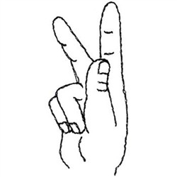 Sign Language Letter K Embroidery Design | EmbroideryDesigns.com