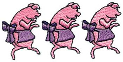 3 Pigs Embroidery Design | EmbroideryDesigns.com