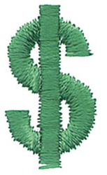 1" Dollar Sign Embroidery Design | EmbroideryDesigns.com