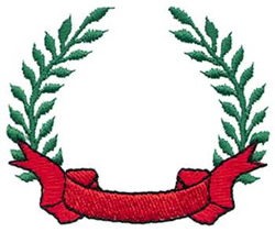Wreath W Banner Embroidery Design | EmbroideryDesigns.com