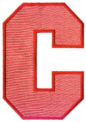 Block Letter C Embroidery Design | EmbroideryDesigns.com
