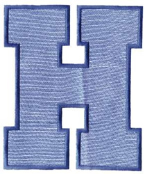 Block Letter H Embroidery Design | EmbroideryDesigns.com