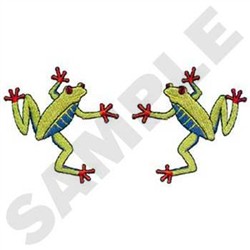 Hangin Tree Frogs Embroidery Design | EmbroideryDesigns.com