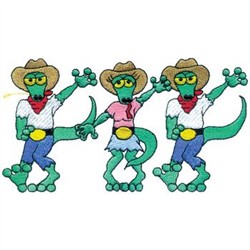 Gators Line Dancing Embroidery Design | EmbroideryDesigns.com