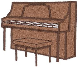 Upright Piano Embroidery Design | EmbroideryDesigns.com