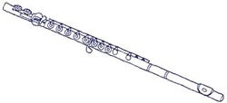 Flute Outline Embroidery Design | EmbroideryDesigns.com