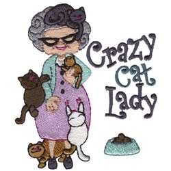 Crazy Cat Lady Embroidery Design | EmbroideryDesigns.com