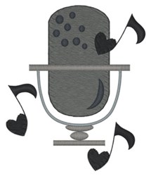 Vintage Microphone Embroidery Design | EmbroideryDesigns.com