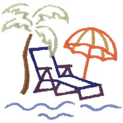 Beach Outline Embroidery Design | EmbroideryDesigns.com