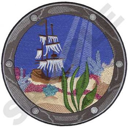 Porthole Scene Embroidery Design | EmbroideryDesigns.com