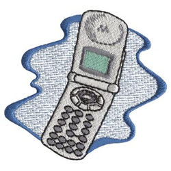 Flip Phone Embroidery Design | EmbroideryDesigns.com