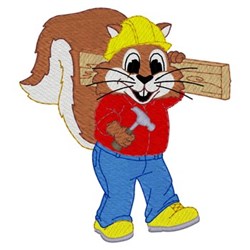 Carpenter Squirrel Embroidery Design | EmbroideryDesigns.com
