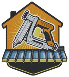 Roofing Logo Embroidery Design | EmbroideryDesigns.com