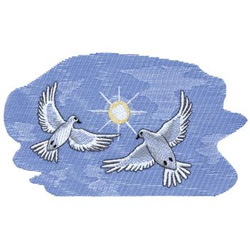 Descending Doves Embroidery Design | EmbroideryDesigns.com