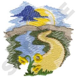 River Scene Embroidery Design | EmbroideryDesigns.com