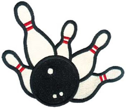 Bowlng Splash Embroidery Design | EmbroideryDesigns.com
