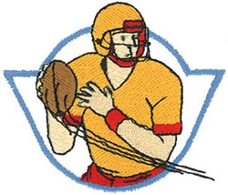 Football Quarterback Embroidery Design | EmbroideryDesigns.com