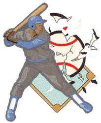 Baseball Player Embroidery Design | EmbroideryDesigns.com