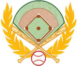Baseball Crest Embroidery Design | EmbroideryDesigns.com