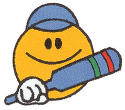 Cricket Smiley Embroidery Design | EmbroideryDesigns.com