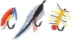 Fishing Flies Embroidery Design | EmbroideryDesigns.com