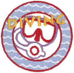 Diving Embroidery Design | EmbroideryDesigns.com