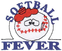 Softball Fever Embroidery Design | EmbroideryDesigns.com