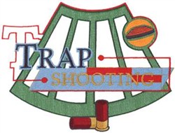 Trap Shooting Logo Embroidery Design | EmbroideryDesigns.com
