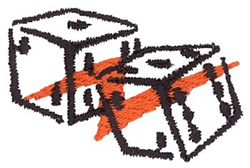 Dice Outline Embroidery Design | EmbroideryDesigns.com