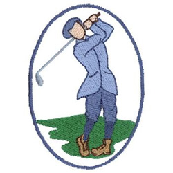 Vintage Male Golfer Embroidery Design | EmbroideryDesigns.com