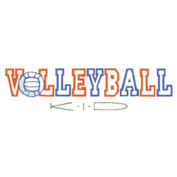 Volleyball Kid Embroidery Design | EmbroideryDesigns.com