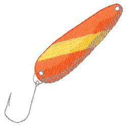 Salmon Spoon Embroidery Design | EmbroideryDesigns.com
