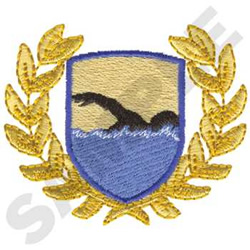 Swimming Crest Embroidery Design | EmbroideryDesigns.com