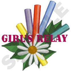 Female Track Relay Embroidery Design | EmbroideryDesigns.com