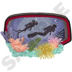 Scuba Diving Scene Embroidery Design | EmbroideryDesigns.com