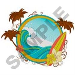 Surf Scene Embroidery Design | EmbroideryDesigns.com