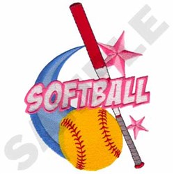 Girls Softball Embroidery Design | EmbroideryDesigns.com