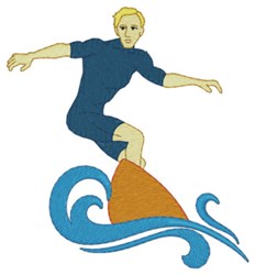 Sm. Male Surfer Embroidery Design | EmbroideryDesigns.com