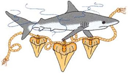 Shark With Teeth Embroidery Design | EmbroideryDesigns.com