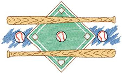 Baseball Logo Embroidery Design | EmbroideryDesigns.com