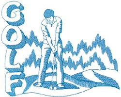 Golfer Embroidery Design | EmbroideryDesigns.com