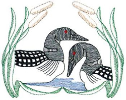 Two Loon Embroidery Design | EmbroideryDesigns.com