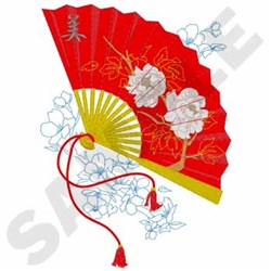 Oriental Fan Embroidery Design | EmbroideryDesigns.com
