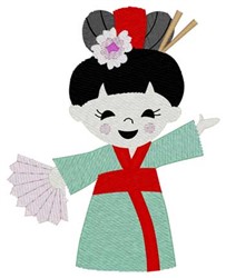 Geisha Embroidery Design | EmbroideryDesigns.com