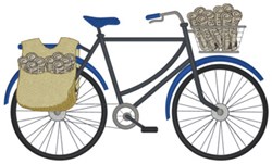 Paper Route Bike Embroidery Design | EmbroideryDesigns.com